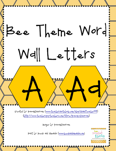 Bee Theme Word Wall Letters | Teaching Resources