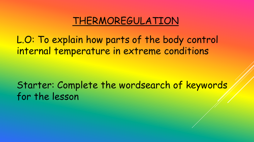 SB7g Thermoregulation NEW GCSE EDEXCEL (9-1) | Teaching Resources
