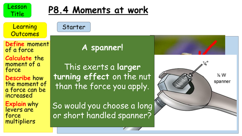 AQA GCSE P8.4 Moments at Work | Teaching Resources