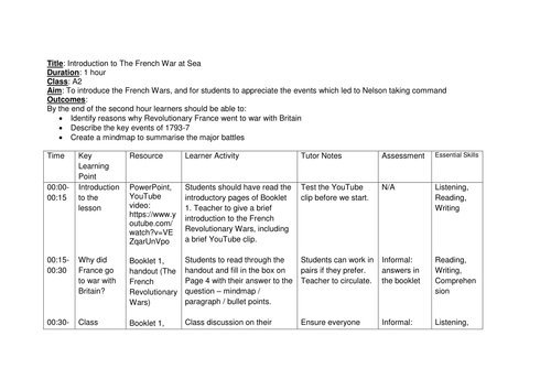 Lesson 2 - The French Wars at Sea (British Experience of Warfare, Paper ...
