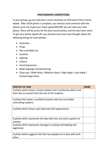 Media Language / Semiotics Fun & Easy Photo Scavenger Hunt | Teaching ...