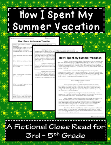 Back to School Close Reading Activities 2 Pack: Back to School & How I ...