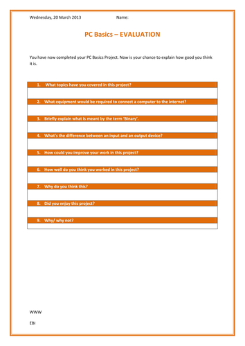Y7 PC Basics Computer Science Project | Teaching Resources