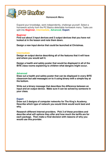 Y7 PC Basics Computer Science Project | Teaching Resources