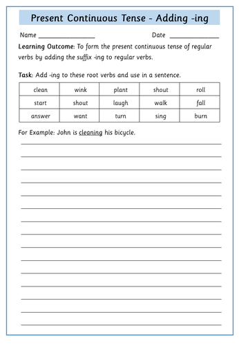 Verbs: Adding -ing and -ed To Verbs | Teaching Resources
