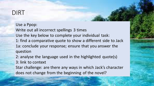 AQA English Literature Lord of the Flies SOW | Teaching Resources