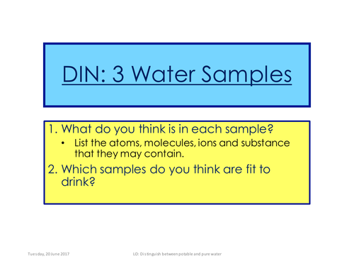 New AQA Potable Water lesson | Teaching Resources