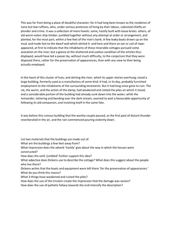 Oliver Twist by Charles Dickens - Key Extracts and Questions | Teaching ...