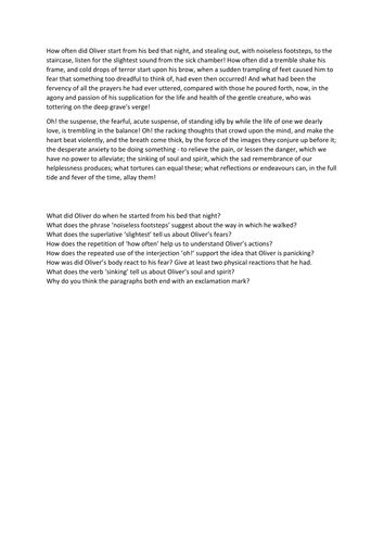 Oliver Twist by Charles Dickens - Key Extracts and Questions | Teaching ...