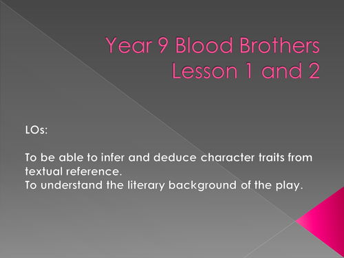 Blood Brothers L1 and 2 | Teaching Resources