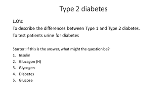 SB7f Type 2 diabetes NEW GCSE EDEXCEL (9-1) | Teaching Resources