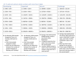UKS2 (Year 5 and Year 6) Addition and Subtraction of large numbers and ...
