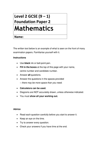 GCSE 9-1 : Maths Assessment revision Bundle | Teaching Resources