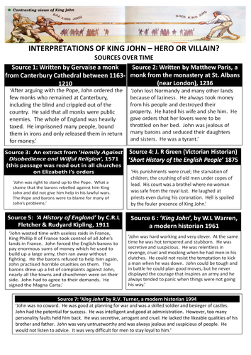 Interpretations of King John | Teaching Resources