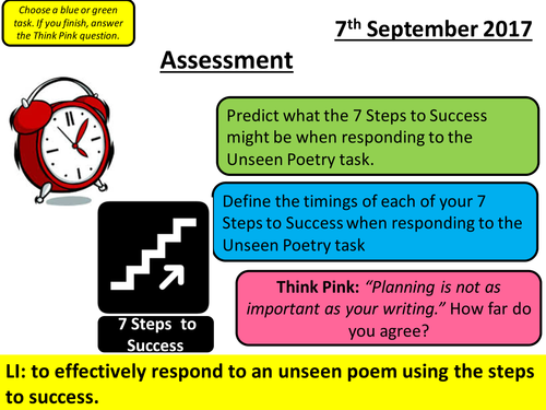AQA Unseen Poetry - Planning and Structuring Responses | Teaching Resources