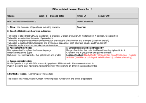 BIDMAS / BODMAS - lesson plan | Teaching Resources