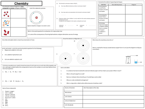 KS3 Science Revision Mats/Posters | Teaching Resources