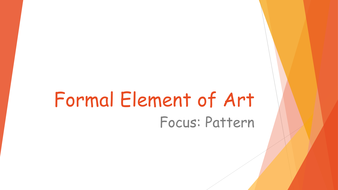 Formal Elements of Pattern | Teaching Resources
