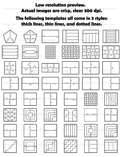 Puzzle Clip Art - Blank Puzzle Templates Clipart BUNDLE | Teaching ...