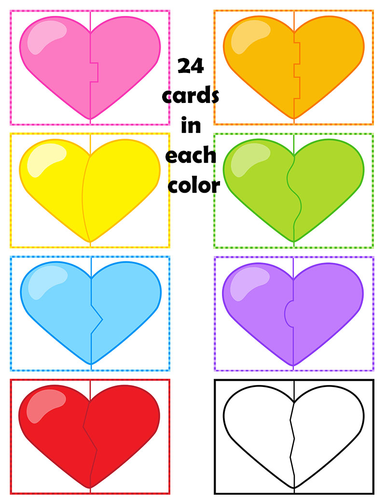 Clip Art Puzzle Cards - Heart Puzzles | Teaching Resources