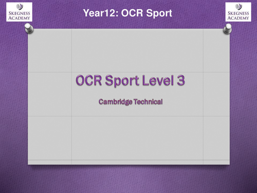 OCR Sport Level 3 Cambridge Technical - Unit 2 | Teaching Resources