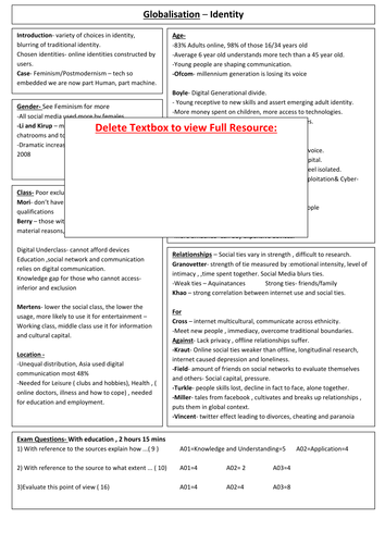 A-Level Sociology ( OCR) - Globalisation Revision Posters | Teaching ...