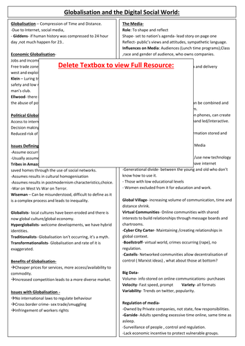 A-Level Sociology ( OCR) - Globalisation Revision Posters | Teaching ...