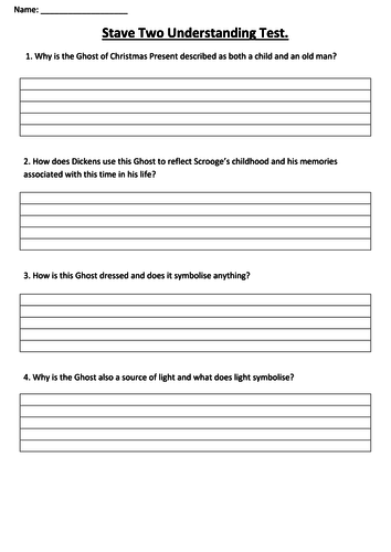 A Christmas Carol: Stave 2 Understanding Test | Teaching Resources
