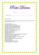 Higher / A level English Poetic Devices Exercise Booklet | Teaching ...