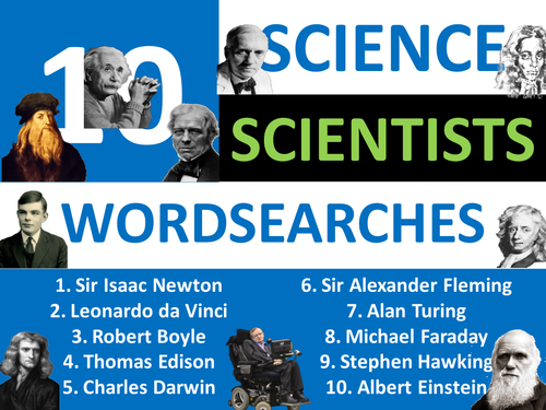10 famous Scientists Science Wordsearches Keyword Wordsearch Homework ...