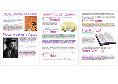 Judaism: History and Belief Information Booklet Revision Guide ...