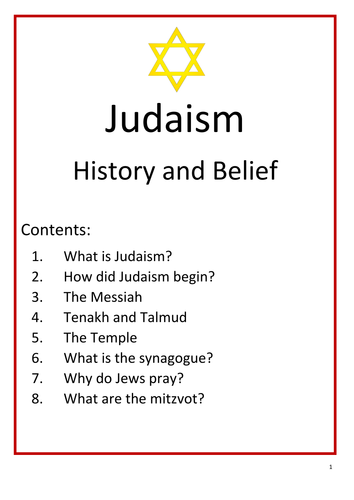 Judaism: History and Belief Information Booklet Revision Guide ...