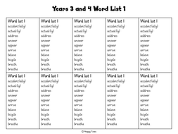 Year 3 / 4 Common Exception Words Spelling Activities (Set 1) by ...