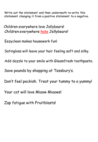 Persuasive Writing - Adverts 2 weeks planning and resources for year 4 ...