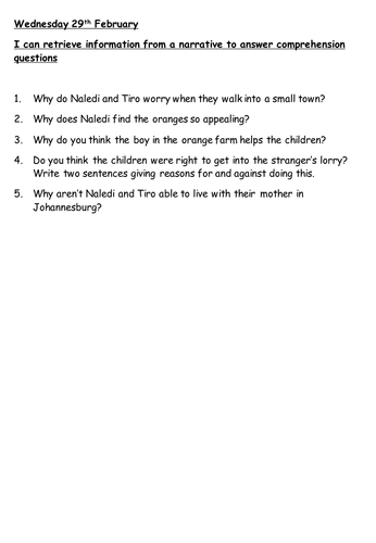 Stories with issues and dilemmas linked to Journey to Jo'Burg Year 4 ...