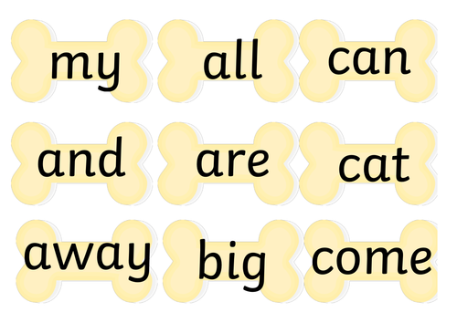 Reception word game Give the dog a bone tricky words phase 2 and 3 ...