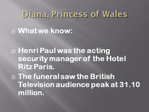 Princess Diana - The People's Princess (20 Year Anniversary) | Teaching ...
