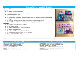 Basic Textiles Skills Cushion Scheme of Work, Student Booklet & Lesson ...