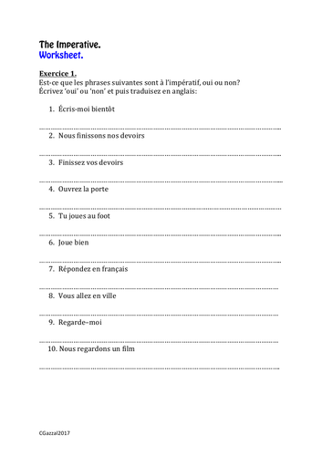 The Imperative in French - A Complete Guide. | Teaching Resources