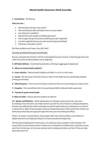 Mental Health Awareness Week | Teaching Resources