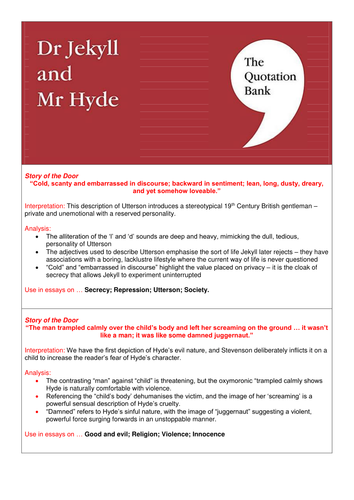 Dr Jekyll and Mr Hyde - AQA English Literature (Shakespeare and the ...