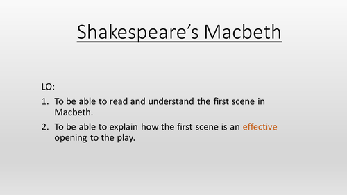 Macbeth Act 1 - All PPTs and Resources | Teaching Resources