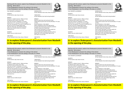 Macbeth Act 1 - All PPTs and Resources | Teaching Resources