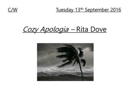 Eduqas Poetry - Cozy Apologia Comparison | Teaching Resources