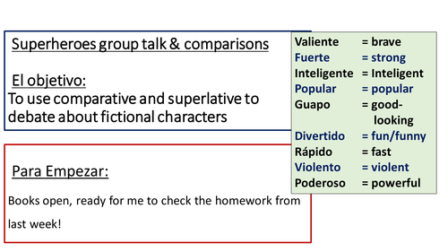 Descriptions of Superheroes in Spanish | Teaching Resources