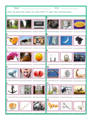 Phonics Silent Letter E Worksheet | Teaching Resources