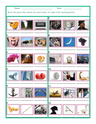 Phonics Silent Letter U Worksheet | Teaching Resources