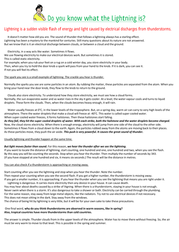 Do you know what the Lightning is? | Teaching Resources