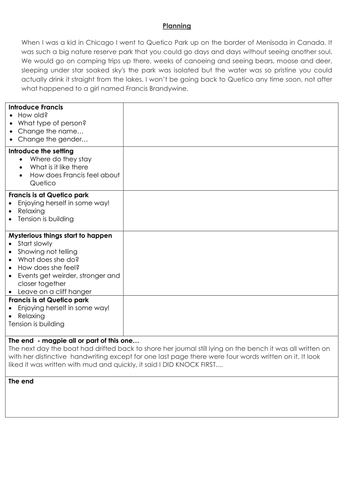 SUSPENSE WRITING - Complete Lesson: Francis Brandywine KS2 | Teaching ...