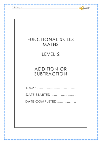 Functional Skills Maths. Level 1 & 2. Lesson 1 Addition and Subtraction ...